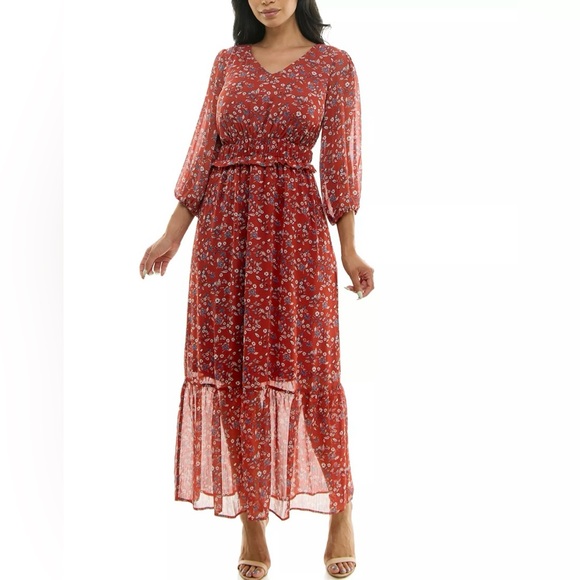 Nina Leonard | Dresses | Chiffon Maxi Dress Nina Leonard | Poshmark